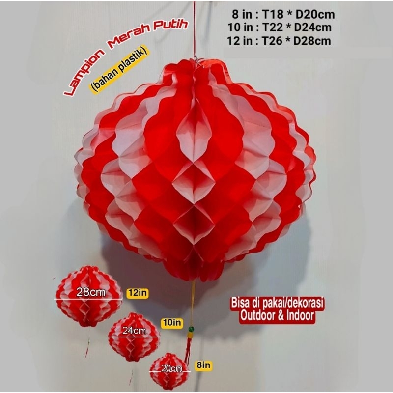Jual Lampion merah putih PVC lampion lipat merah putih | Shopee Indonesia