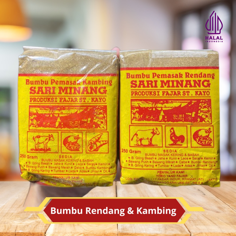 Jual Bumbu Rendang Sapi & Kambing Sari Minang 250g dan Repack 30g ...