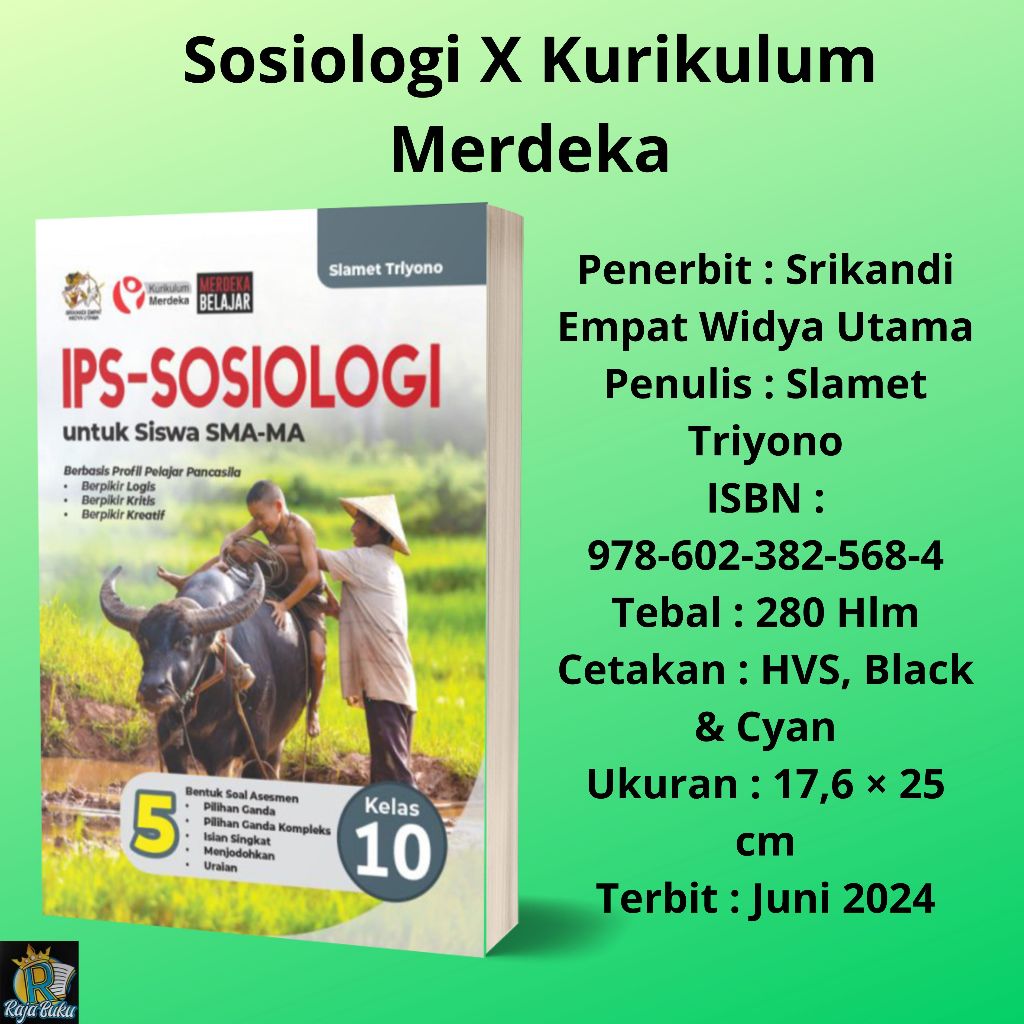Jual BUKU IPS-SOSIOLOGI UNTUK SISWA SMA-MA KELAS 10/X KURIKULUM MERDEKA ...