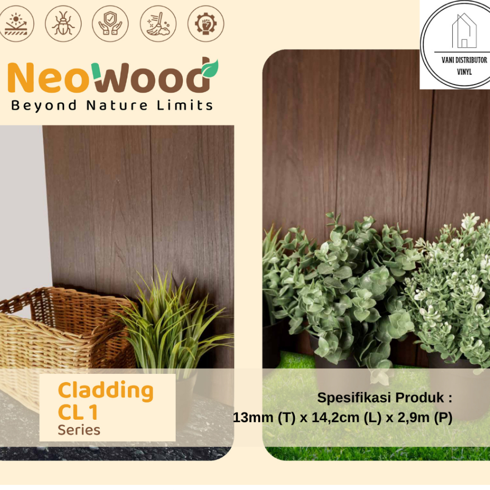 Jual WPC Cladding Outdoor / Wall Cladding Dekorasi Dinding Outdoor ...