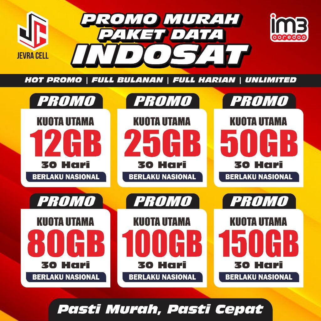 Jual (PROMO) PROSES CEPAT PAKET DATA INDOSAT UNLIMITED FULL 100GB ...