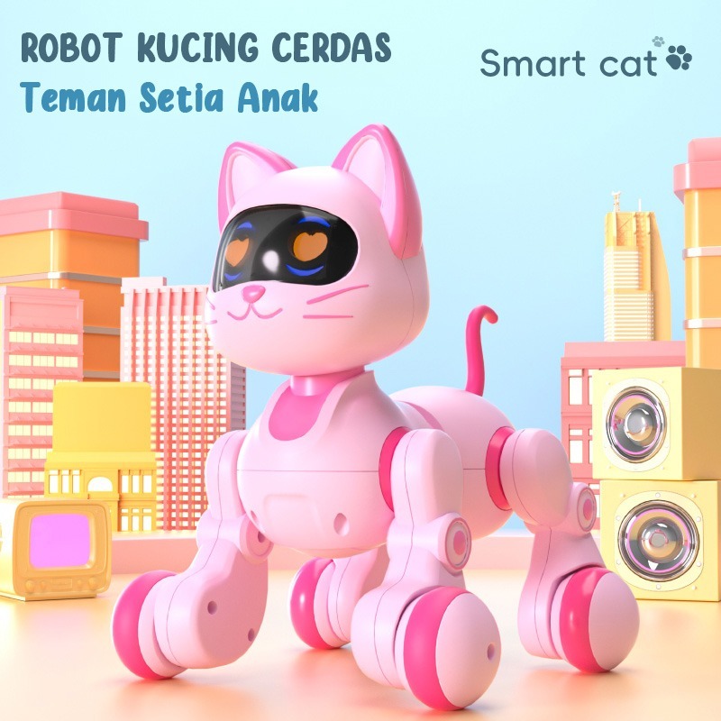 Jual Smart Robot Dog Biru Dan Smart Cat Mainan Anak Cowok Cewek Remote ...