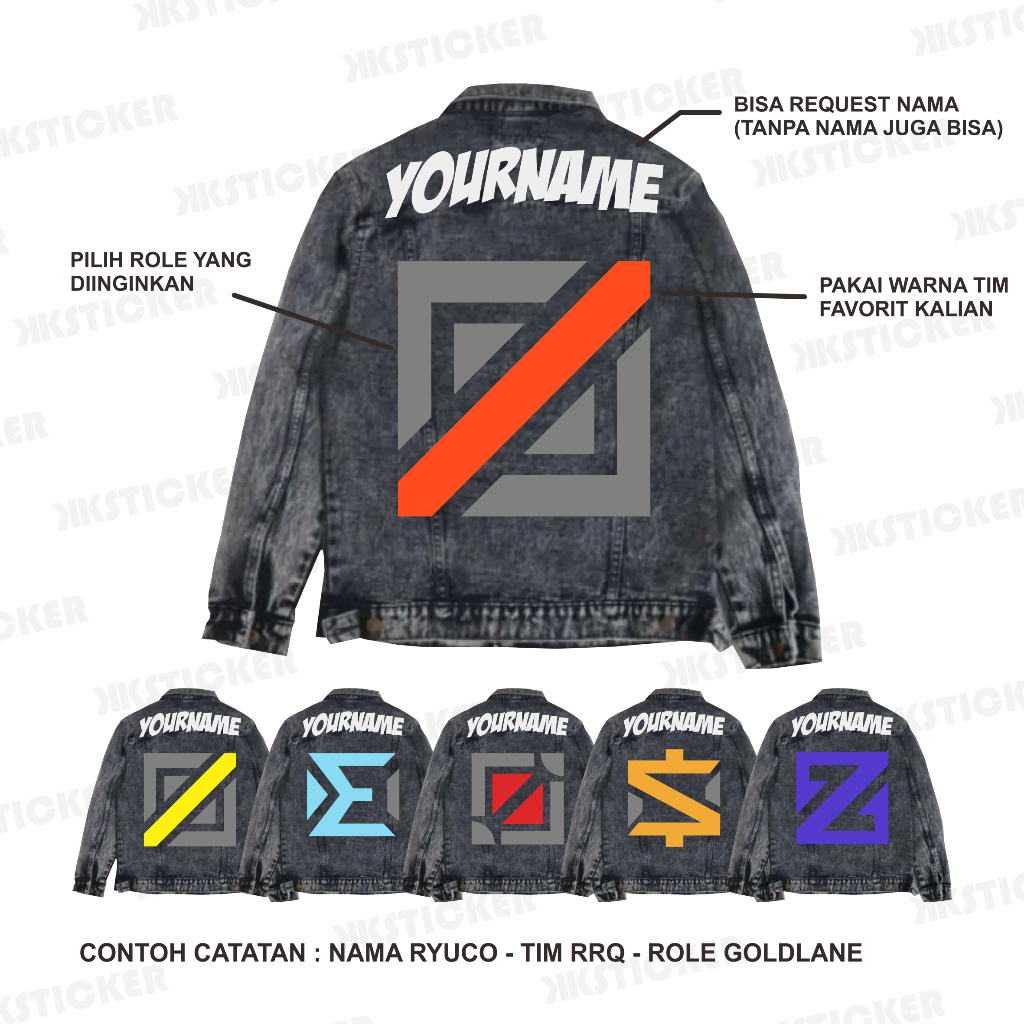 Jual Jaket MOBILE LEGENDS ROLE MID LANE | Denim Jacket Custom Painting ...