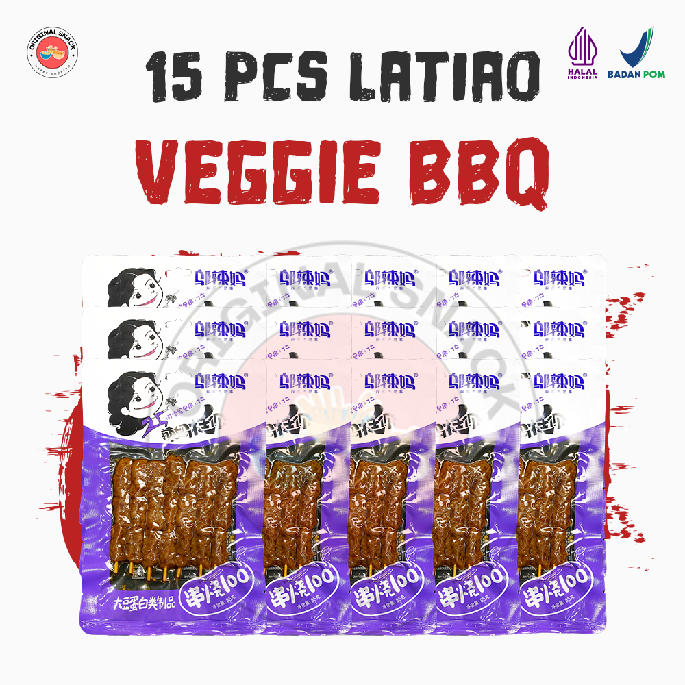 Jual [HALAL] Latiao Original Snack - [ 15 pcs ]Veggie BBQ Wulama Gluten ...