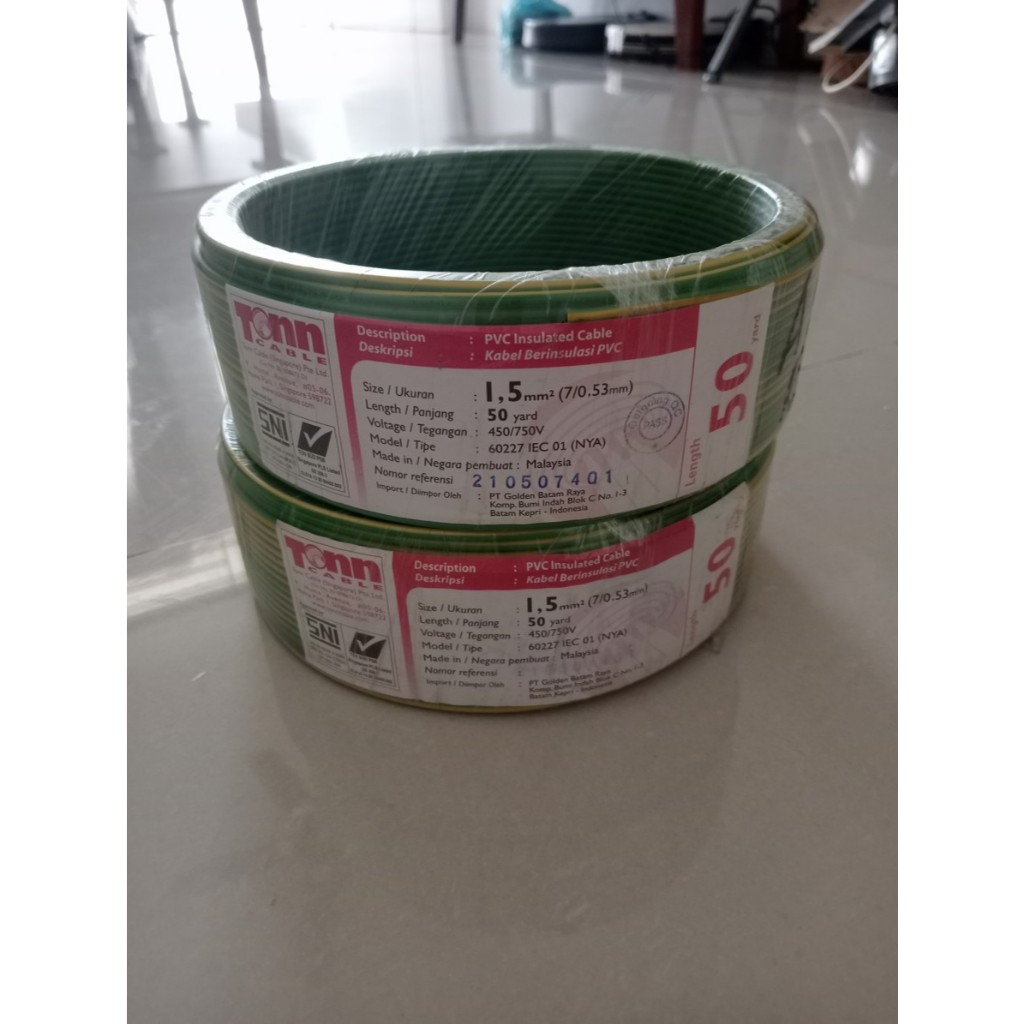 Jual KABEL LISTRIK GROUNDING TONN 1.5mm PANJANG 50 METER | Shopee Indonesia