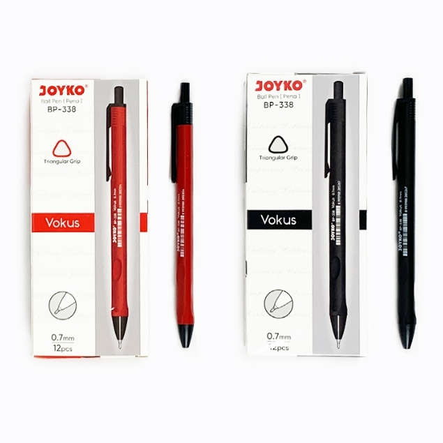 Jual Ball Pen Pulpen Pena Joyko BP-338 Focus 0.7 mm - Black 1 Pack / 12 ...