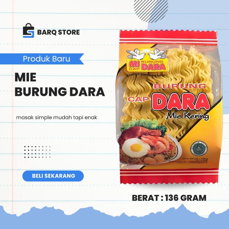 Jual Mie Burung Dara 136 gr Mie Kering Bulat Merah | Shopee Indonesia