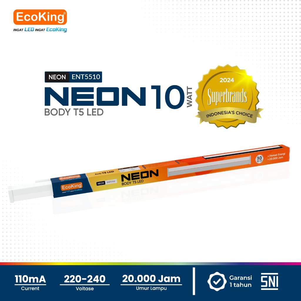 Jual EcoKing Lampu Tabung TL Tube Light LED NEON Body T5 10W 56cm ...