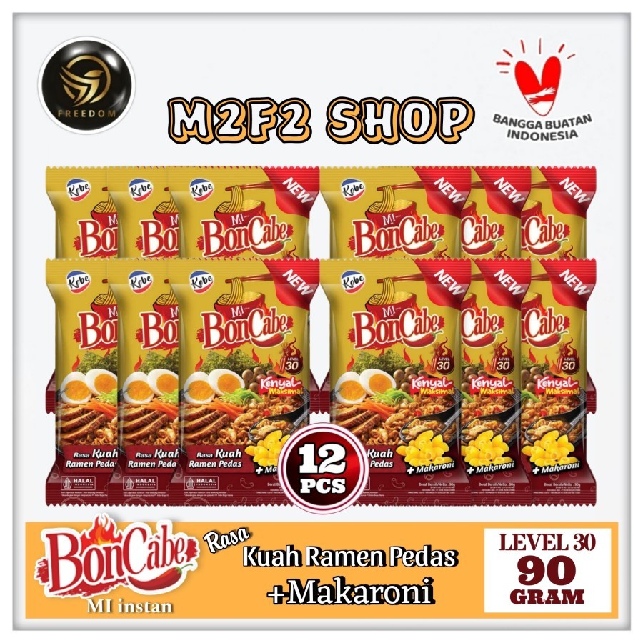 Jual Mi BonCabe Level 30 Rasa Mie Kuah Ramen Pedas + Makaroni | Bag ...