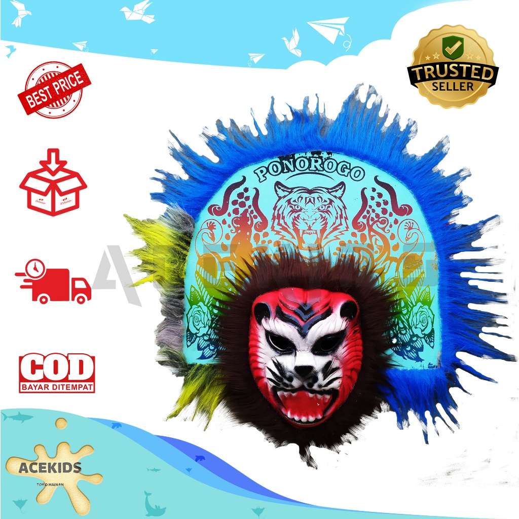 Jual Topeng Reog Macan Ponorogo Edukasi Mainan Topeng Spon Reog ...