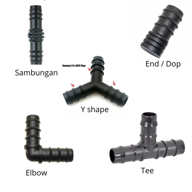 Jual Konektor Fitting Selang PE 16mm 13 x 16 mm atau selang 1/2 inch ...