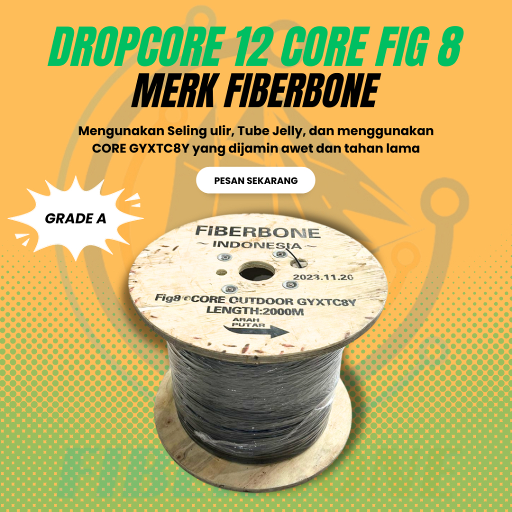Jual 12 Core Fig8 Mini Tube Jelly Kabel Dropcore Ftth Fiber Optic Merk ...