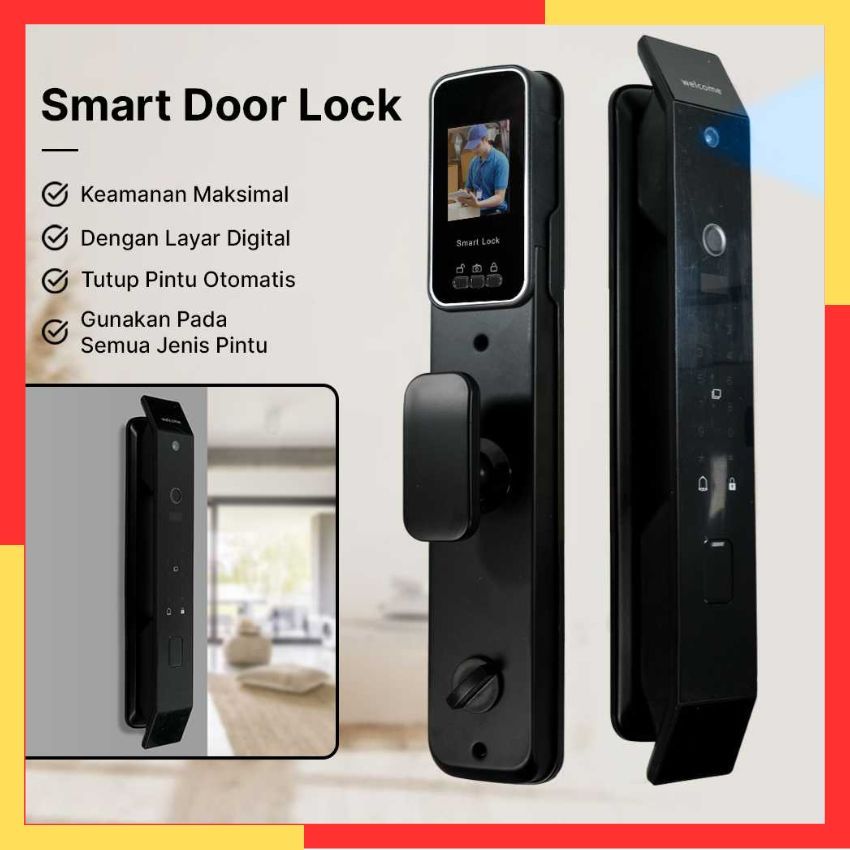 Jual Smart Door Lock Kunci Pintu Rumah Layar Digital Automatic Fingerprint Smart Password Key ...