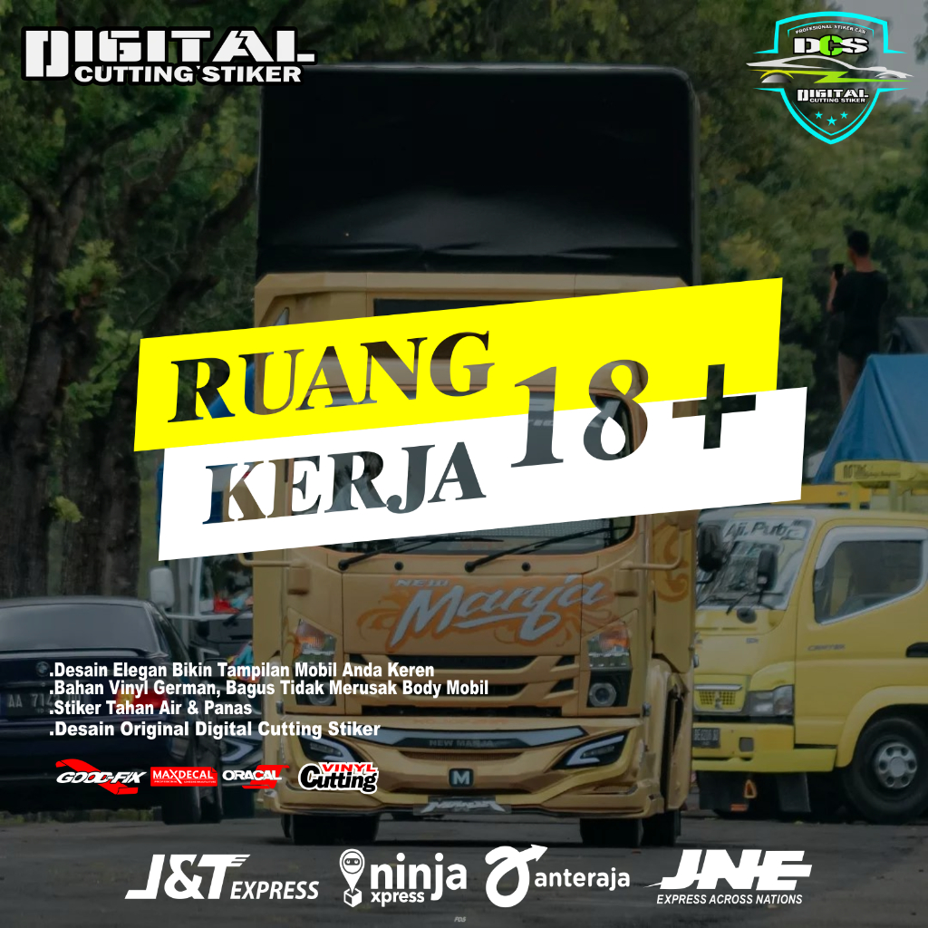 Jual Stiker kata kata ruang kerja 18+ kaca mobil pickup truk sticker truk | Shopee Indonesia