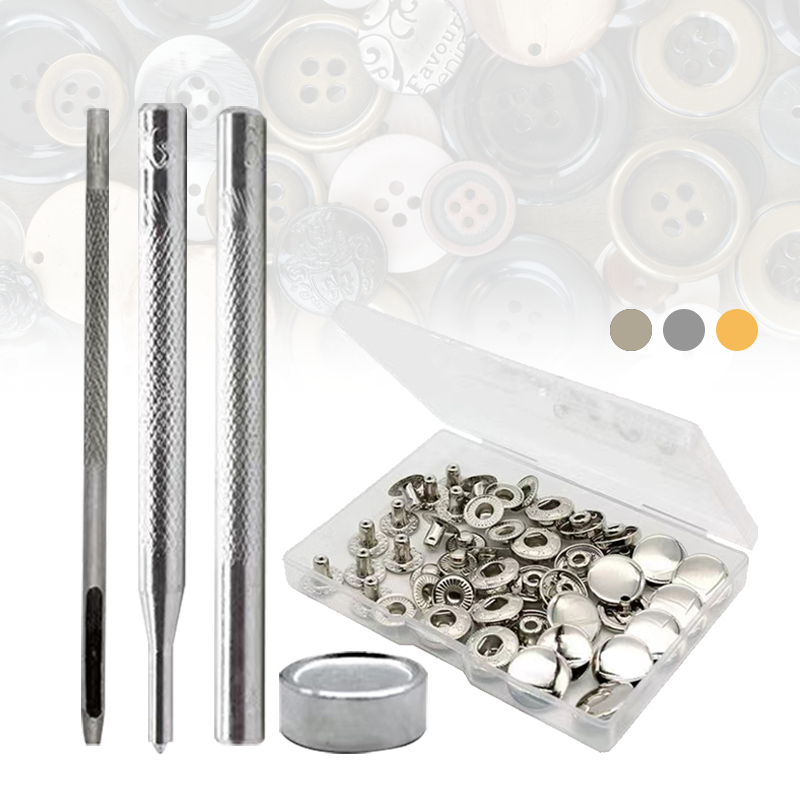 Jual 1 set Metal Alat Pasang Kancing Anvil Rivet Fixing Spike Rivets ...