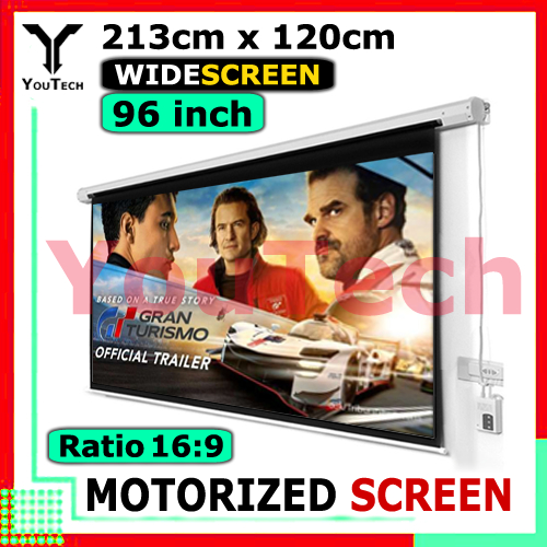 Jual Screen Projector Motorized 96 inch Ratio 16:9 Widescreen WXGA ...