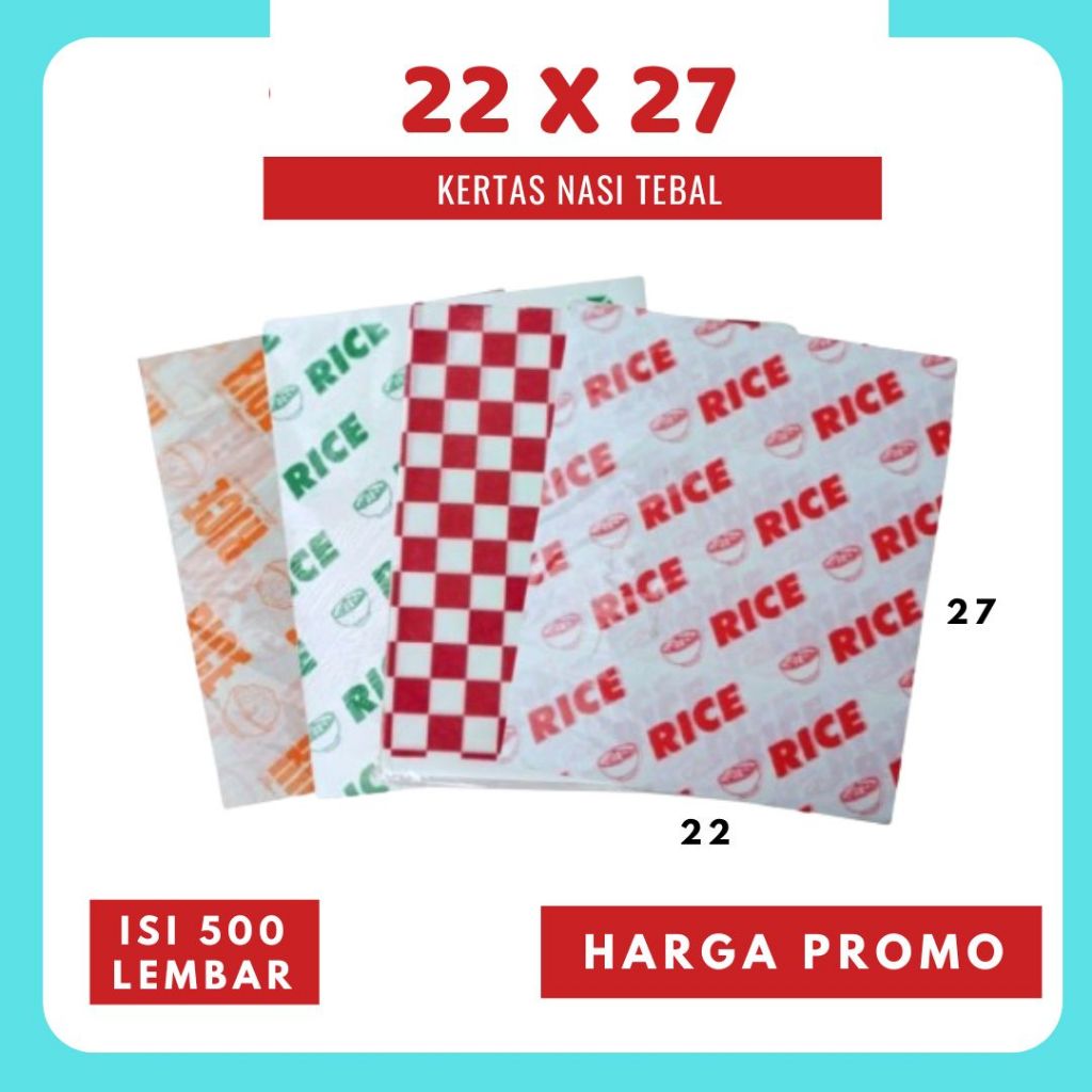 Jual KERTAS NASI KFC 27x22 Foodgrade Padang Paper | Rice Printing ...