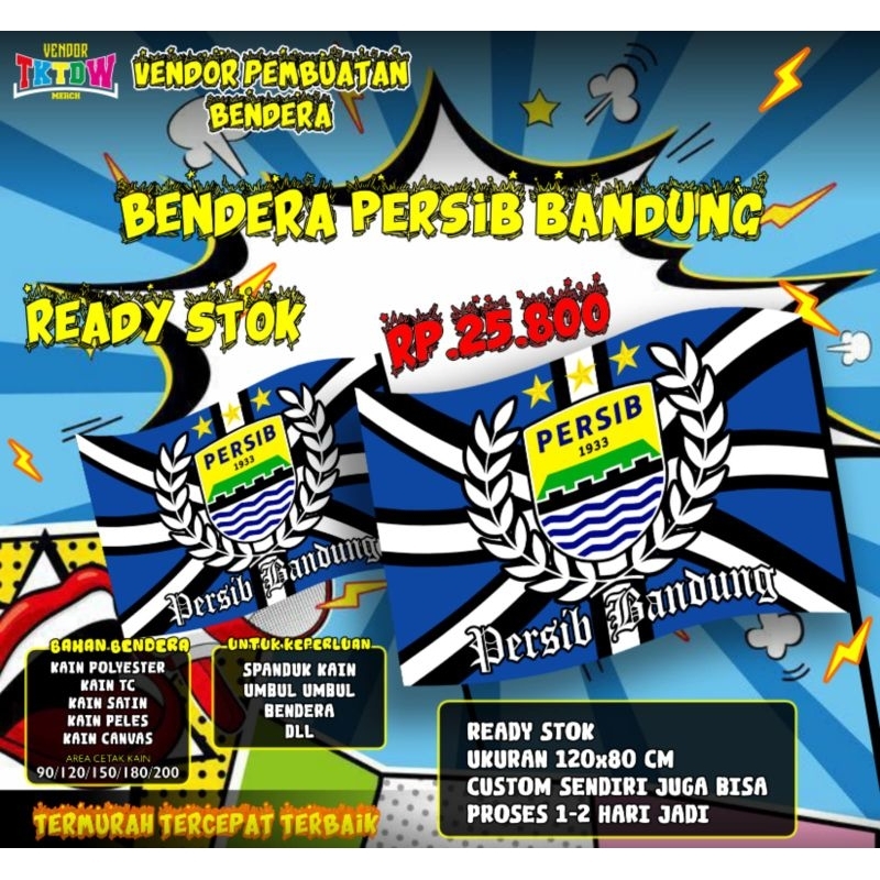Jual BENDERA PERSIB BANDUNG READY STOK DAN CUSTOM ( BIRU ) | Shopee ...