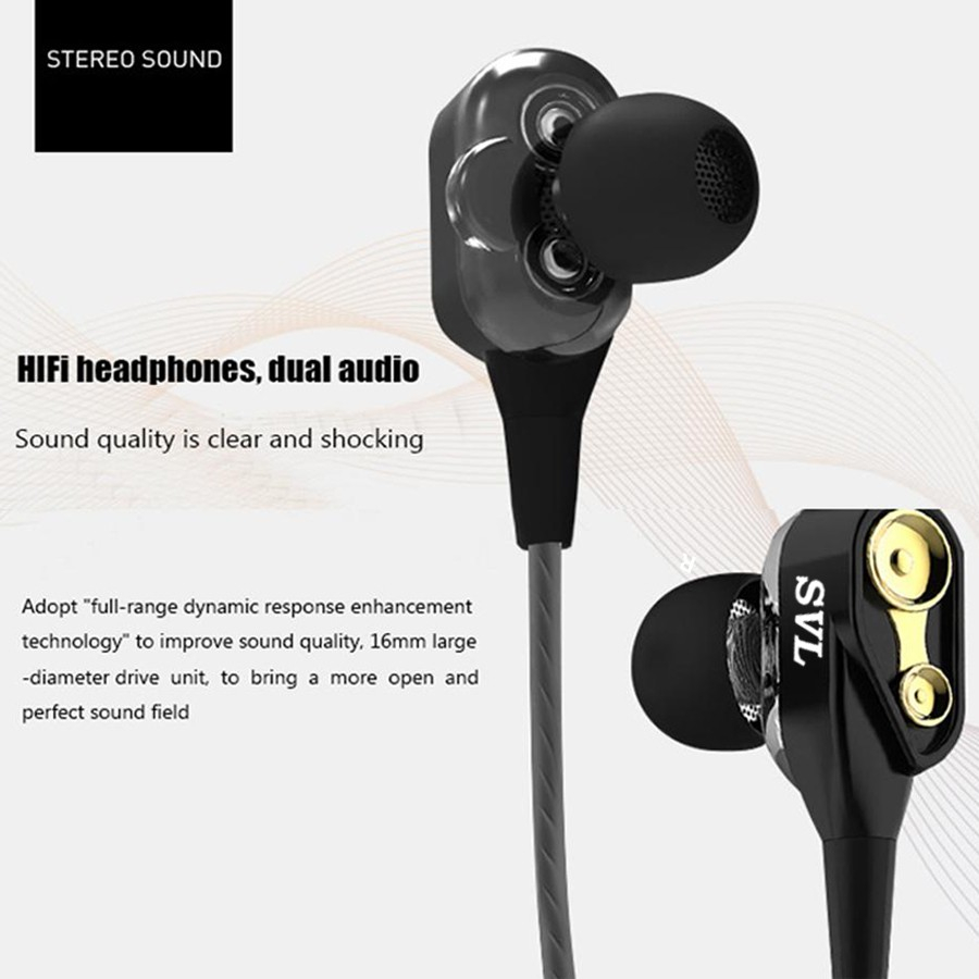 Jual Earphone SVL MEGA BASS Double RING Headset Handsfree hf speaker ...