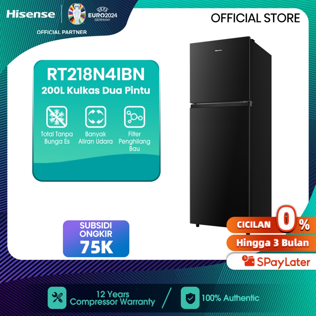 Jual Hisense Kulkas 2 Pintu 181L Gross Capacity RT218N4IBN - Black【No ...