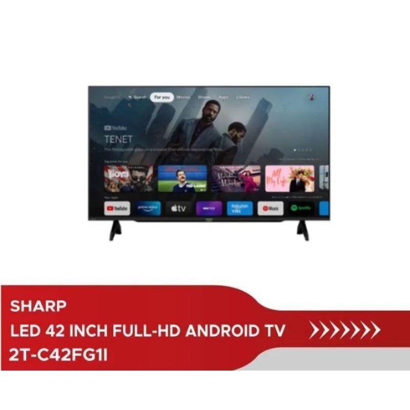 Jual (Khusus Wilayah Kota Palembang) LED TV 42 INCH SHARP FULL-HD ANDROID TV 2T-C42FG1I With ...