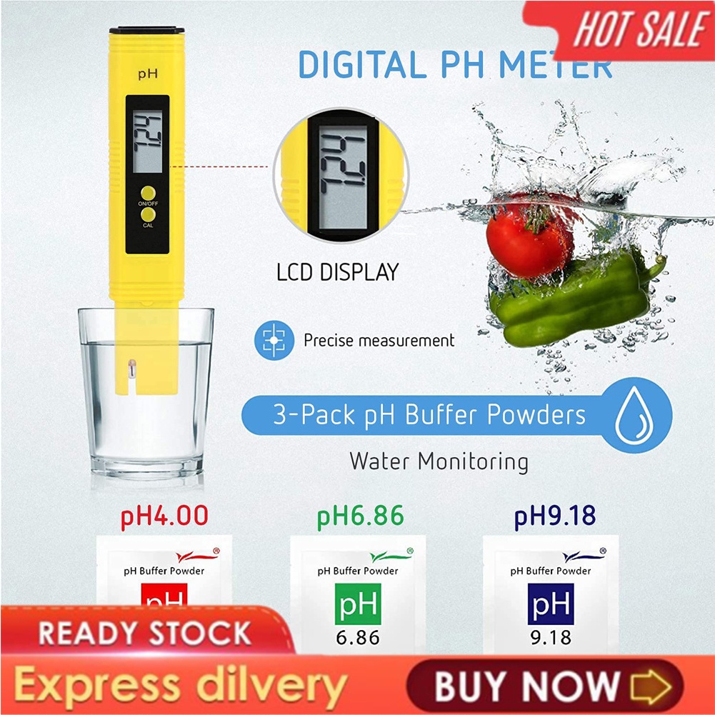 Jual Portable PH Meter Digital LCD Water Meter Temperature Tester Pen ...