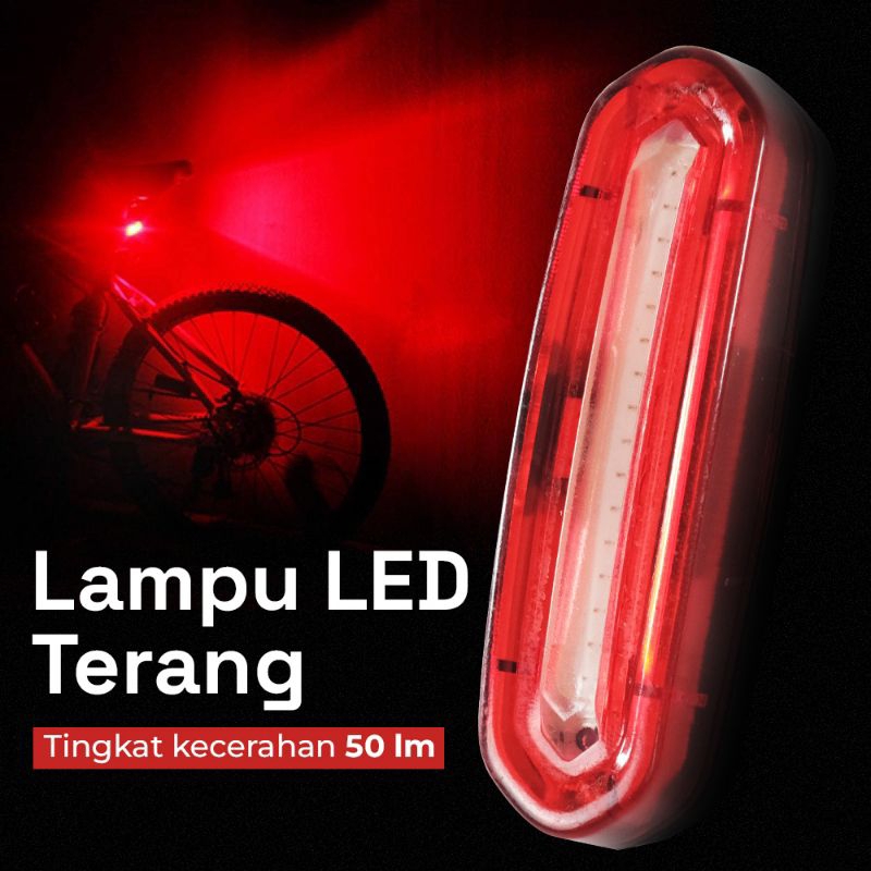 Jual Lampu Belakang Sepeda LED COB USB Rechargeable 50 Lumens - AQY-096 ...