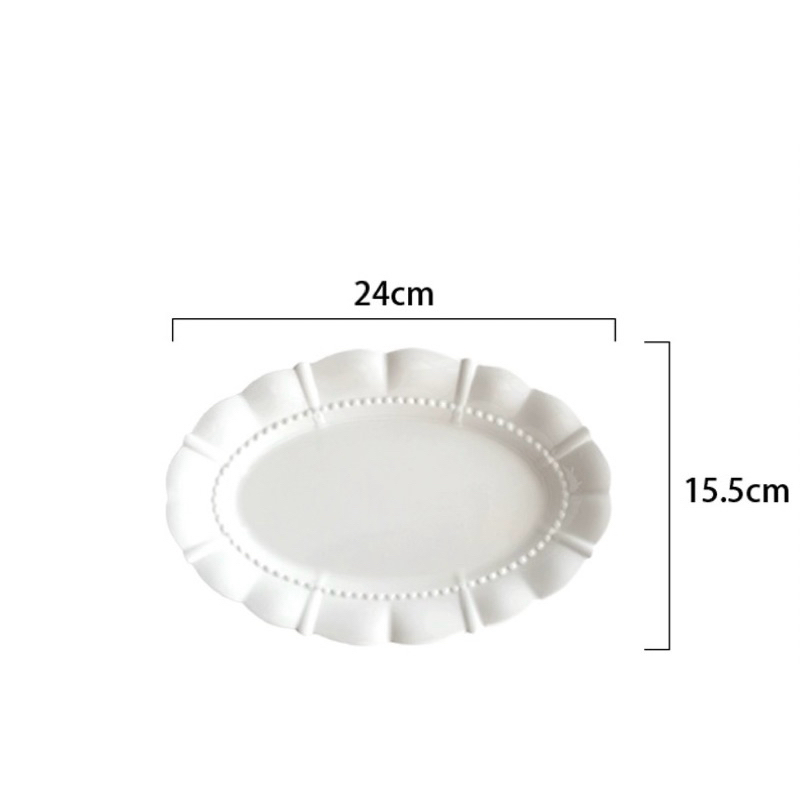 Jual Piring Bulet Piring Oval Elegant Ceramic French Tableware ...