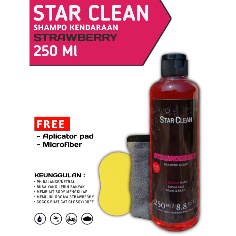Jual Paket cuci motor Shampo & Wax by Star Clean varian Strawberry ...