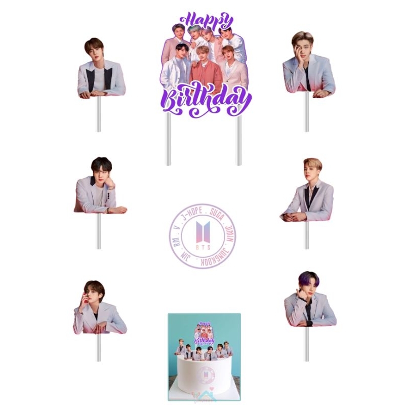 Jual topper BTS hiasan kue ulang tahun K-POP toppercake happybirthday ...