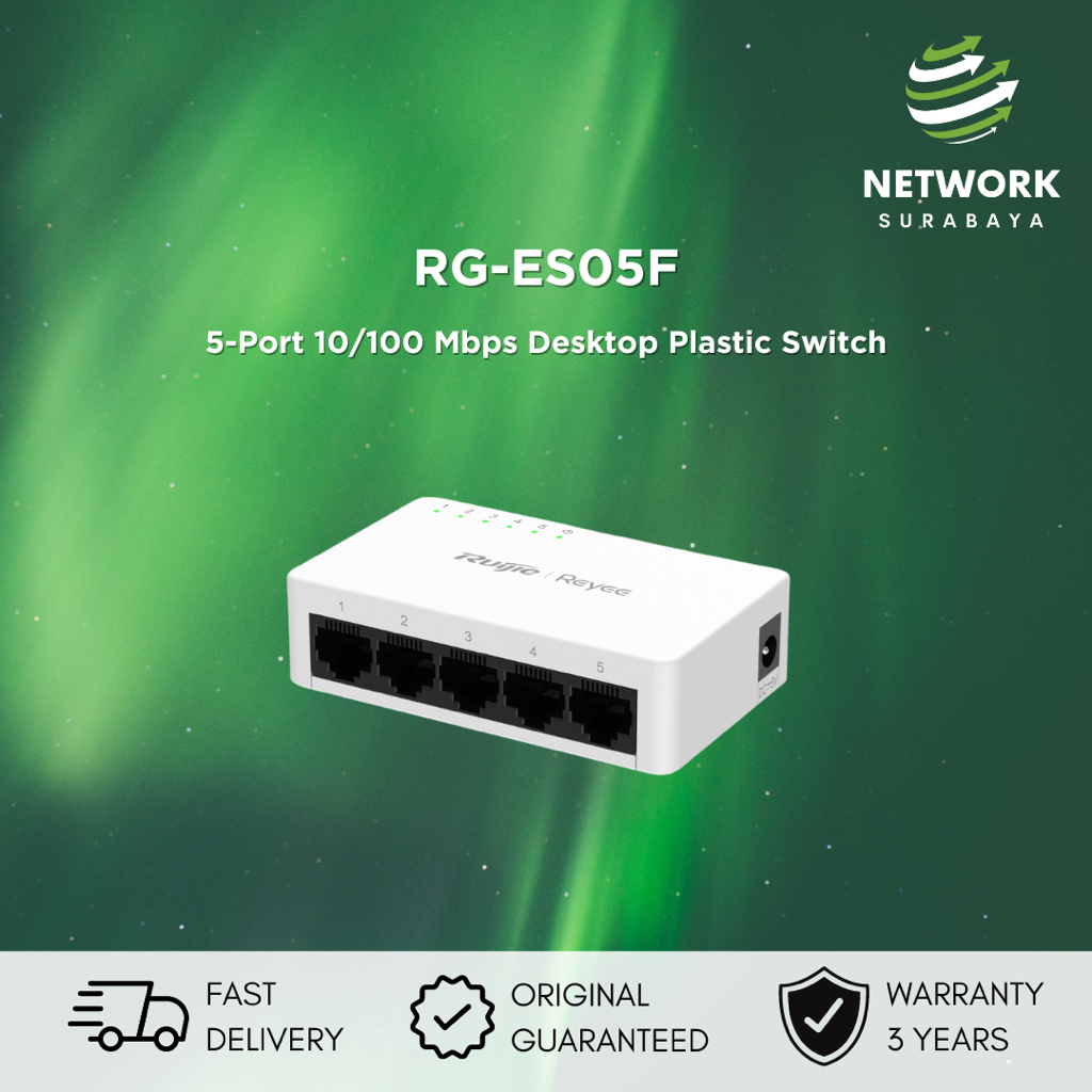 Jual Ruijie Reyee RG-ES05F 5-Port 10/100 Mbps Desktop Plastic Switch | Shopee Indonesia