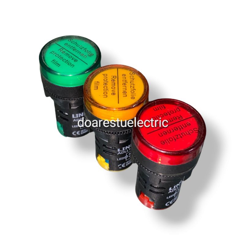 Jual Pilot Lamp 220V LED Linder Lampu Panel Warna Merah Kuning Hijau ...