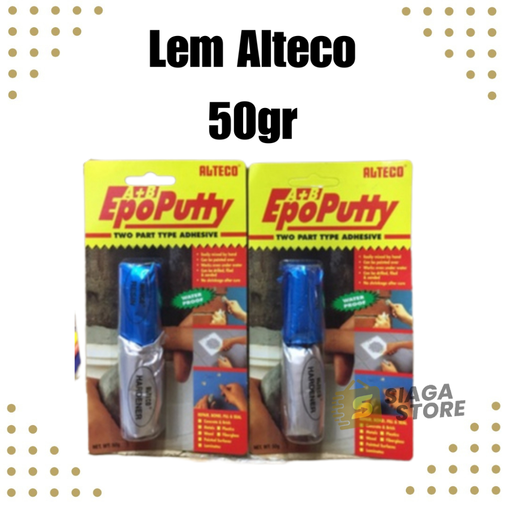 Jual EPO PUTTY Lem Alteco Kemasan 50 gram Lem Resin Epoxy Serbaguna ...
