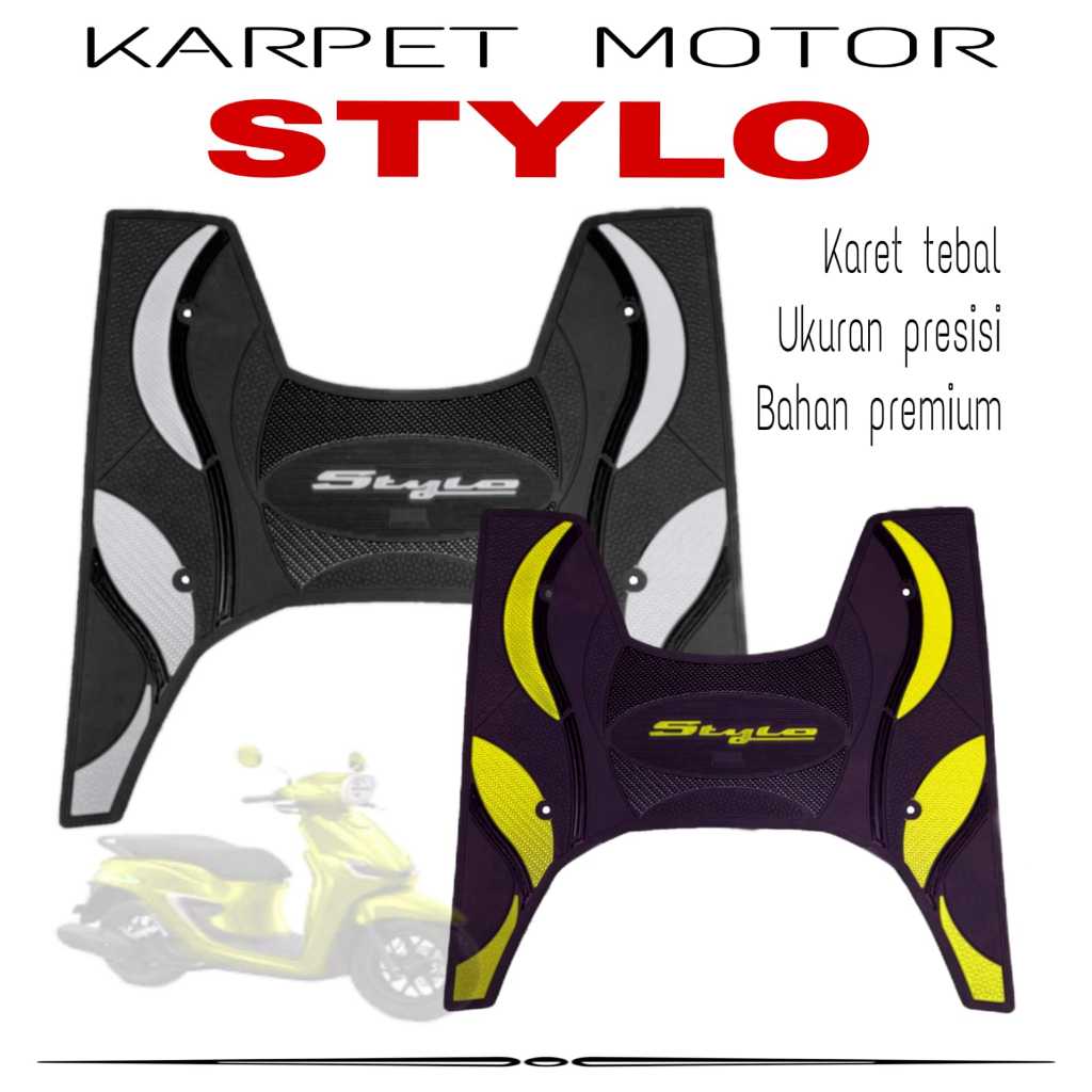 Jual Karpet Motor Stylo Bahan Karet Premium Tebal Alas Kaki Stylo | Shopee Indonesia