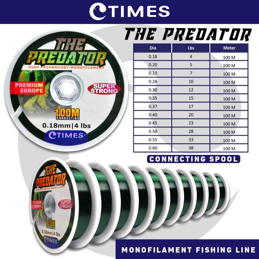 Jual Senar Pancing/Tali Pancing TIMES The Predator (Hijau Lumut) 100 ...