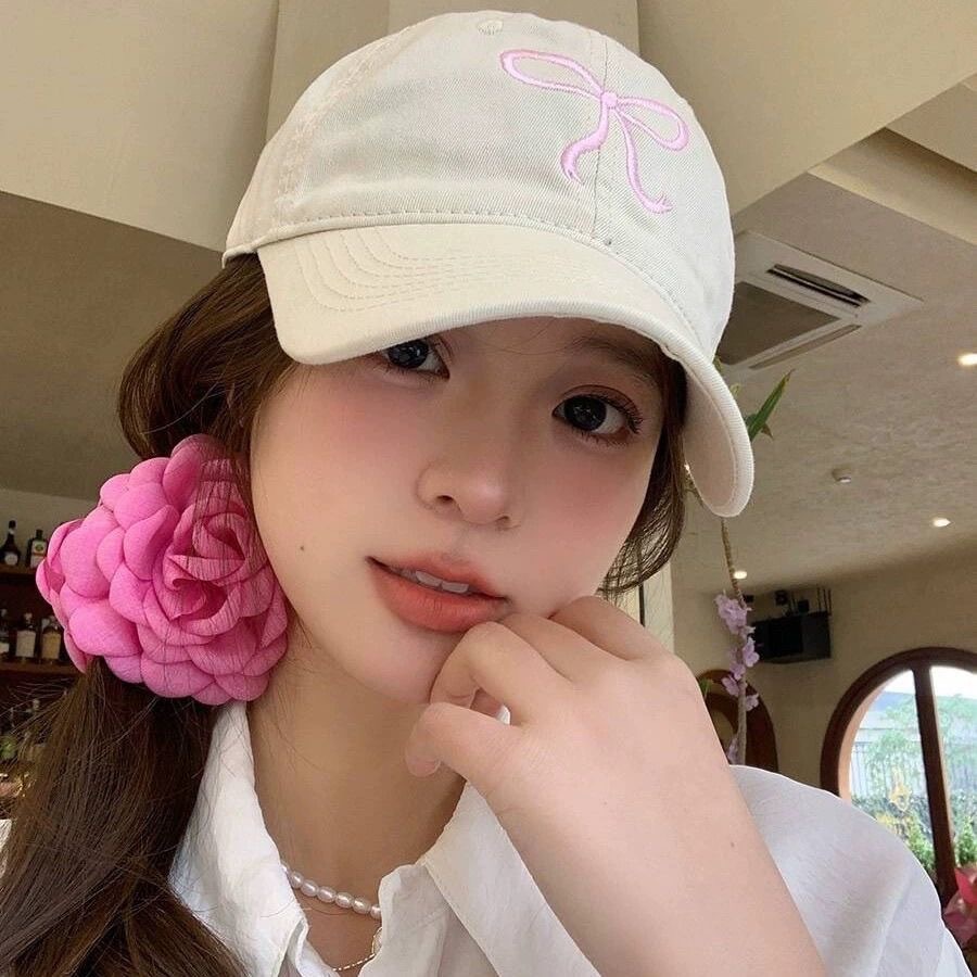 Jual Topi berpuncak bordir pita baru, topi pelindung matahari musim ...