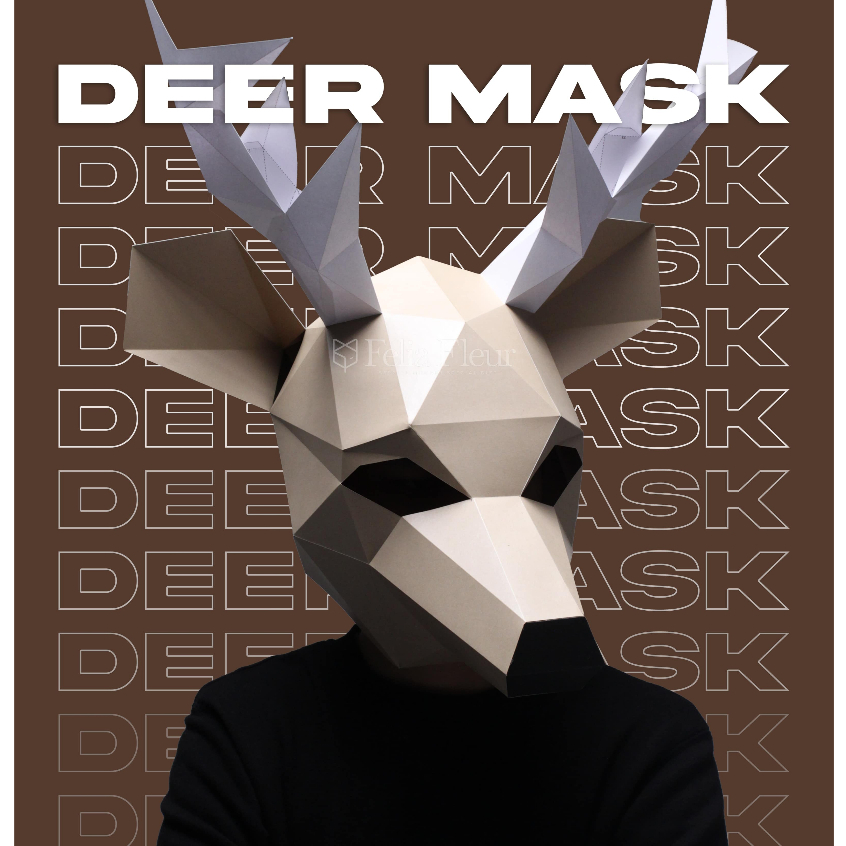 Jual Japanese Papercraft Topeng Rusa Deer Mask Premium 3D Acara Ulang ...