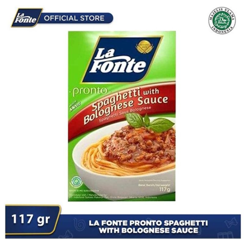Jual LA FONTE SPAGHETTI INSTAN SAUS BOLOGNESE 117G | Shopee Indonesia