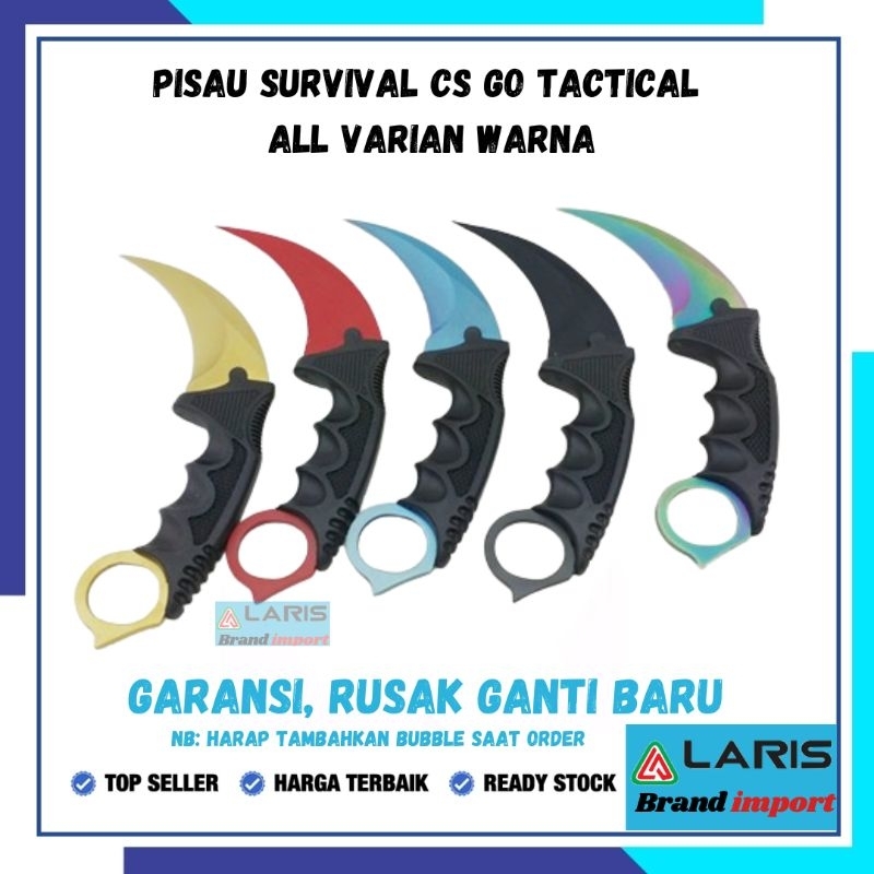 Jual (100% ORIGINAL) karambit cs go taktikal survival anti karat warna ...