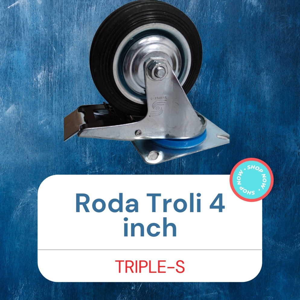 Jual PRODUK GGQYZ Roda Troli 4 inch Roda 4 inch karet Roda Etalase 4 ...