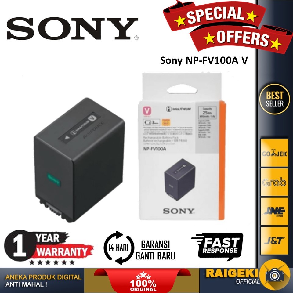 Jual Sony NP-FV100A V-Series Rechargeable Battery Pack (3410mAh, 6.8-8.4V) - ORIGINAL | Shopee ...