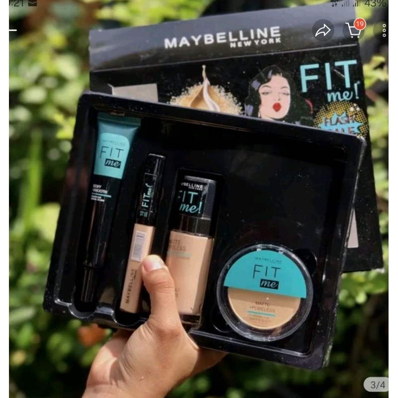 Jual FIT ME SET 4IN1 / 3IN1 FOUNDATION + BEDAK + PRIMER / LIPSTIK ...