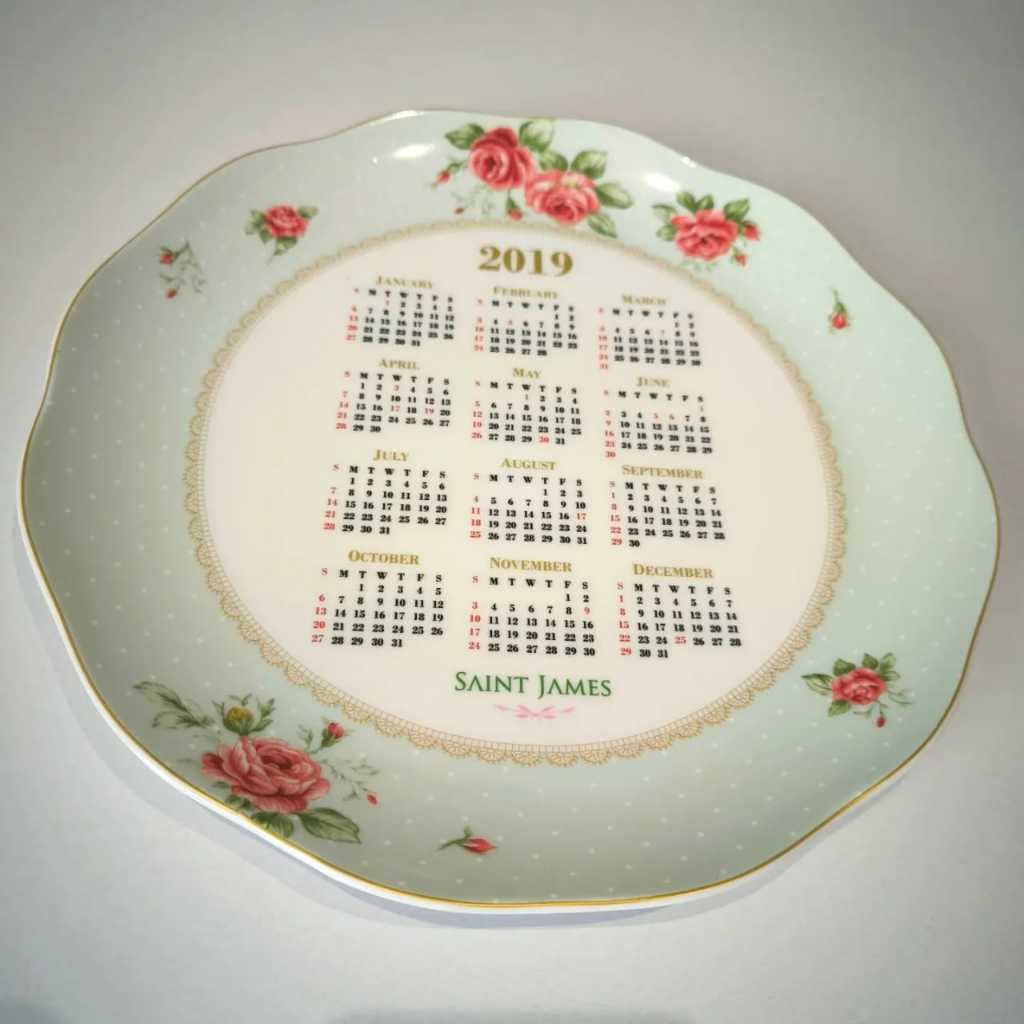 Jual 2019 Calendar Plate by St. James | Piring Makan Premium Porcelain ...