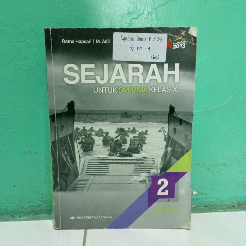Jual Buku Sejarah Indonesia Kelas 11 XI 2 SMA MA Penerbit Erlangga Kurikulum 2013 Kelompok ...