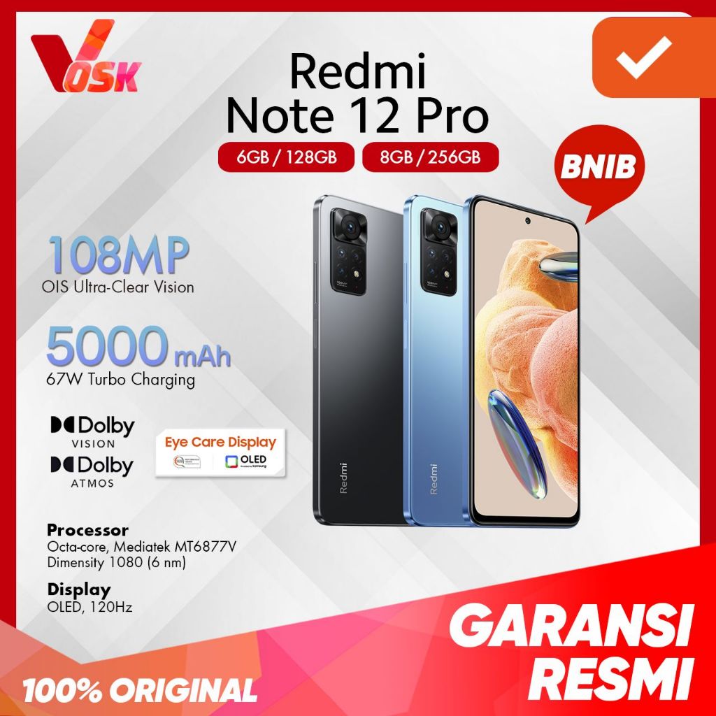 Jual Xiaomi Redmi Note 12 Pro Smartphone 6GB/128GB Garansi Resmi ...