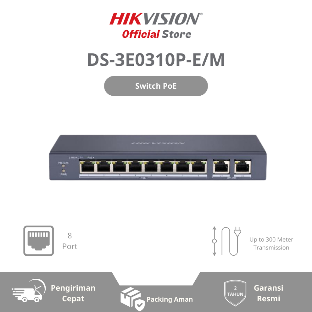 Jual HIKVISION - DS-3E0310P-E/M Switch 8 Port Fast Ethernet Unmanaged ...