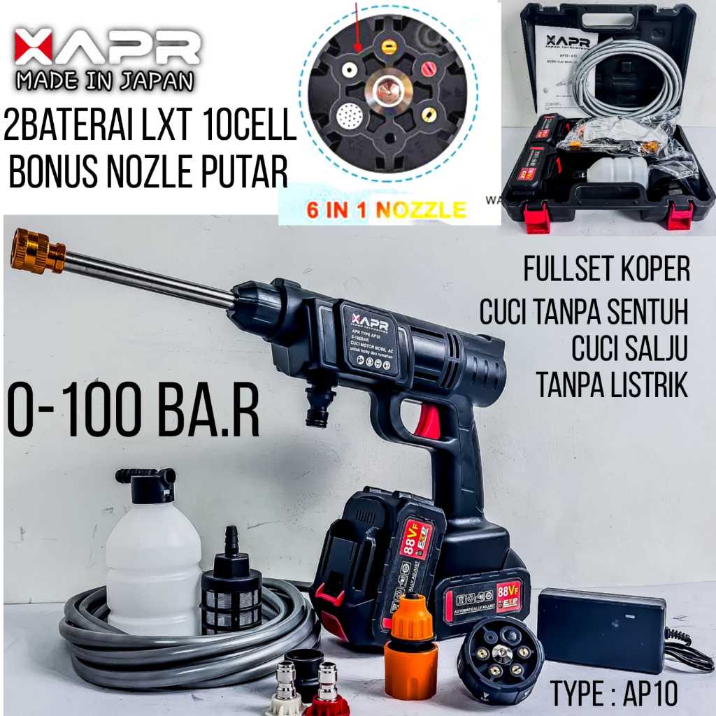 Jual Jet Cleaner Cordless APR 88V 2baterai type AP10 fullset mesin ...