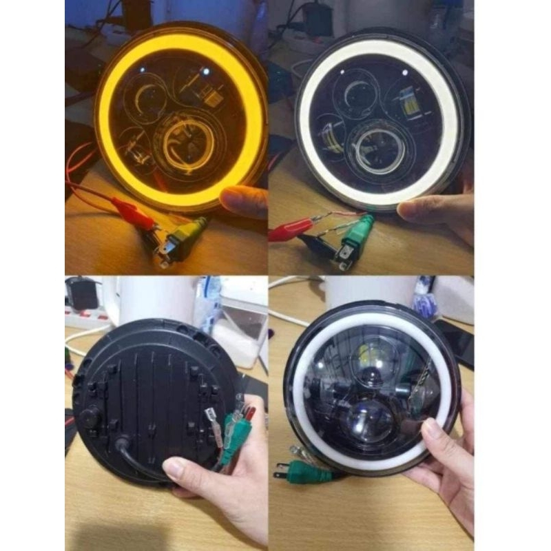 Jual Lampu Daymaker Headlamp Daymaker 7 inci inch Bulat Ring Batok ...