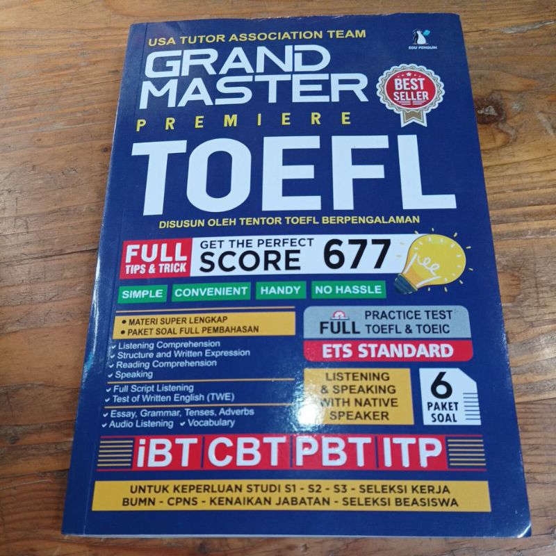 Jual buku paket TOEFL grand master premier score ibt cbt pbt ITP 2024 original | Shopee Indonesia