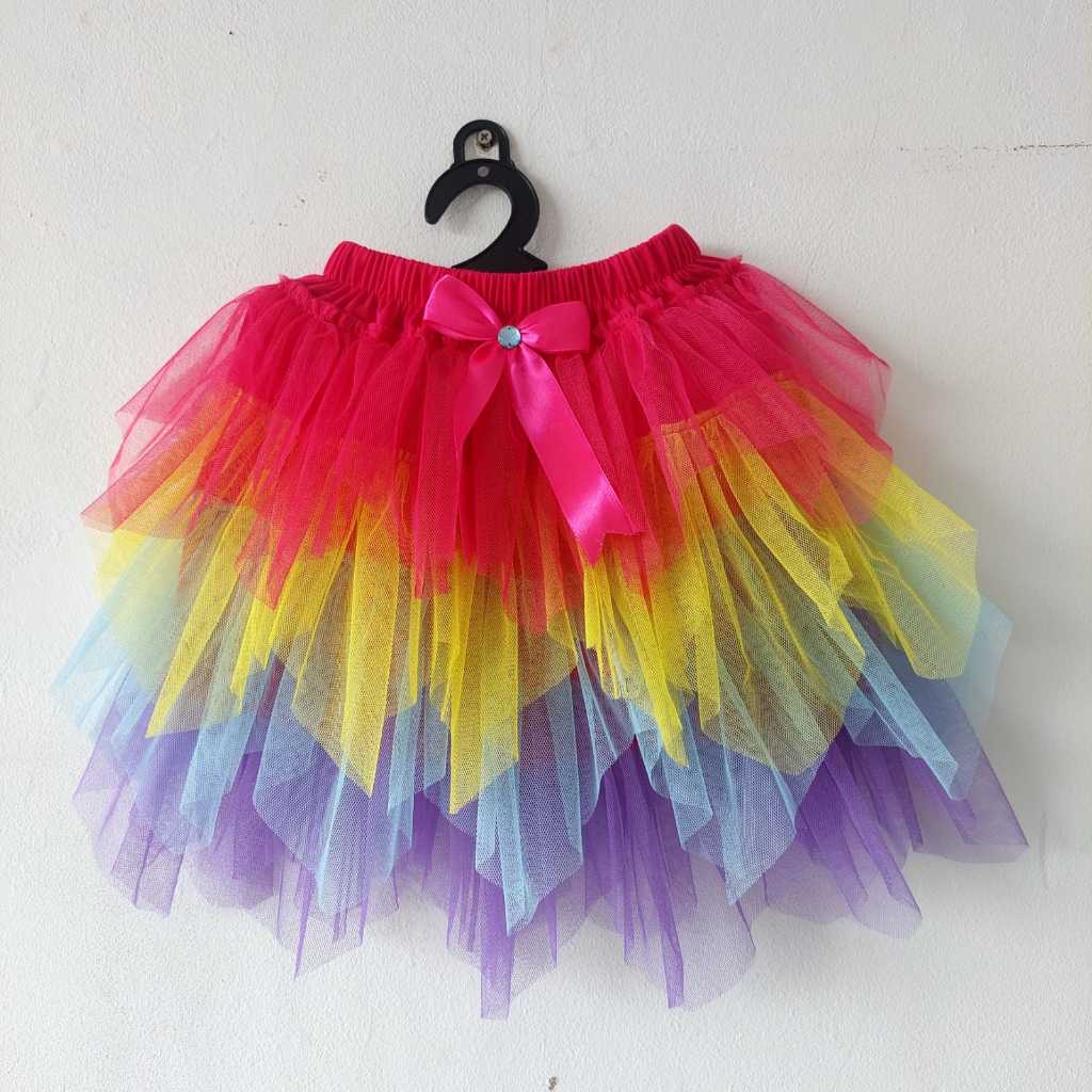Jual Rok Tutu Susun Rainbow Merah-Kuning-Biru-Ungu | Shopee Indonesia
